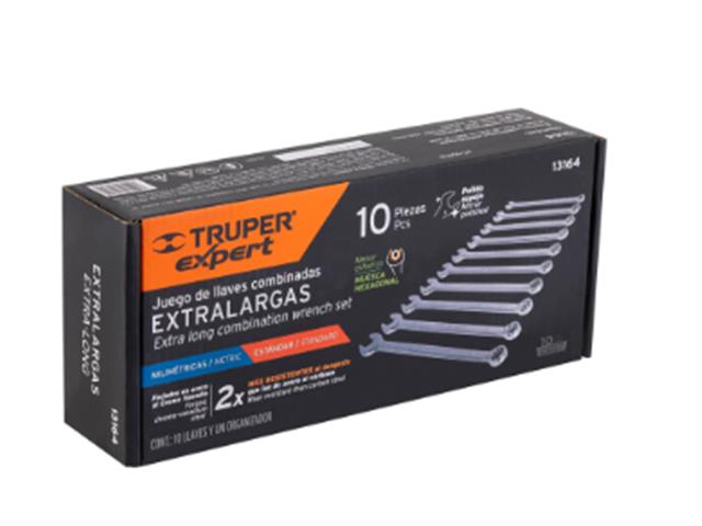 Juego de llaves Truper Expert 10 pzas combinadas std y mm pulidas - Nucle