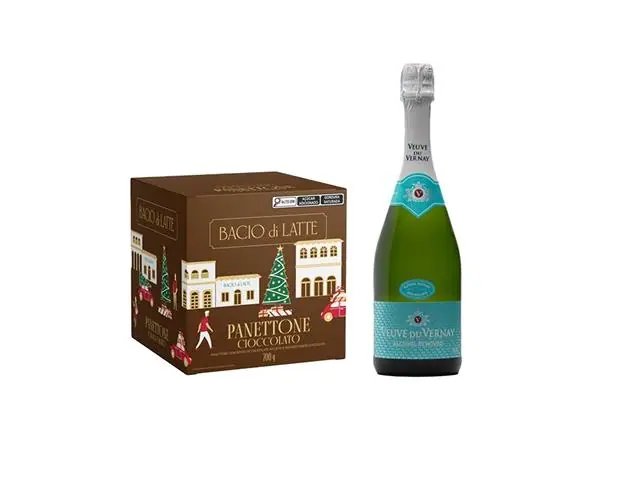 Panettone Bacio 700g + Espumante Veuve Du Vernay 0% - Orbia